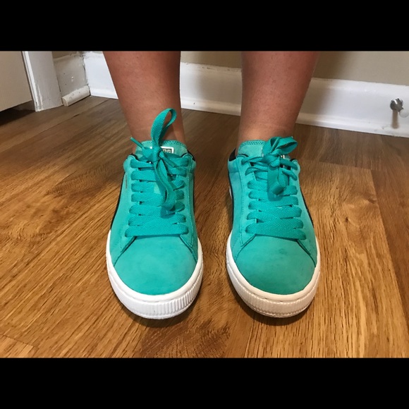 Puma | Shoes | Turquoise Suede Pumas | Poshmark